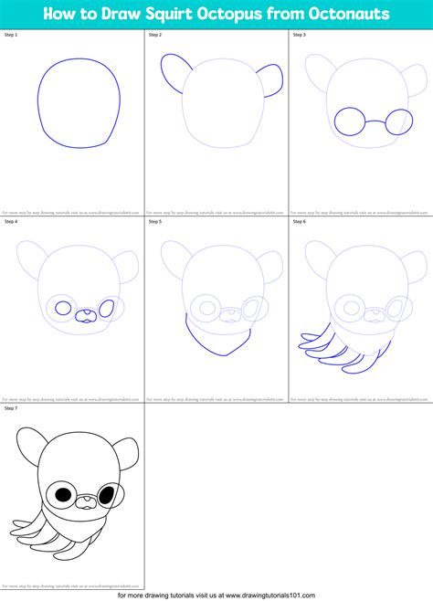 How To Draw Squirt Octopus From Octonauts Octonauts Step By Step Drawingtutorials Com