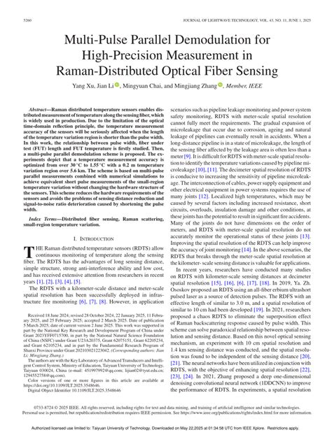 Pdf Multi Pulse Parallel Demodulation For High Precision Measurement In Raman Distributed