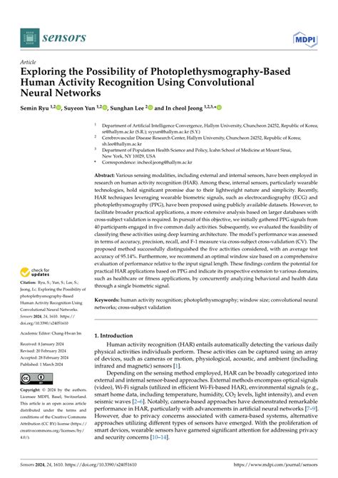 Pdf Exploring The Possibility Of Photoplethysmography Based Human