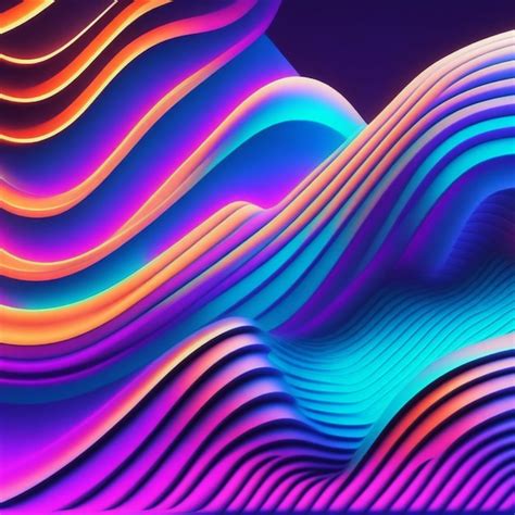 Premium Ai Image Futuristic Wave Pattern Glows In Bright Colors