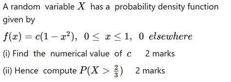 Solved A Random Variable X Has A Probability Density Chegg