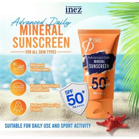 Jual Inez Advanced Daily Mineral Sunscreen Spf 50 Pa Shopee