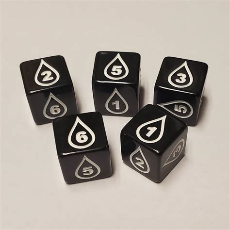 5x Oil Dice Great For Phyrexian Oil Counters Compatible With Magic The Gathering