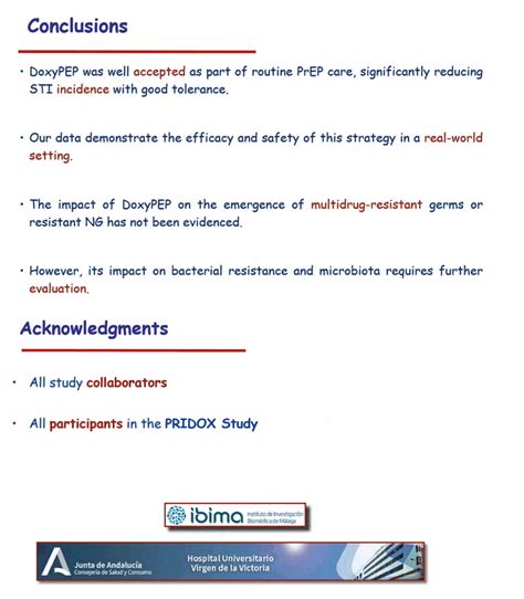 Post Exposure Prophylaxis With Doxycycline Doxypep In A Cohort Of Men Who Have Sex With Men