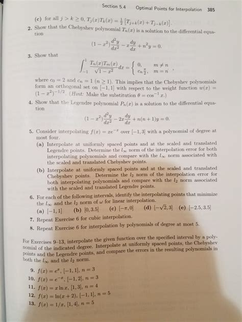 Solved Section 54 Optimal Points For Interpolation 385 C