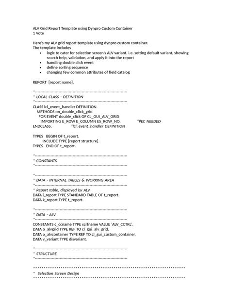 alv grid report template using dynpro custom container pdf