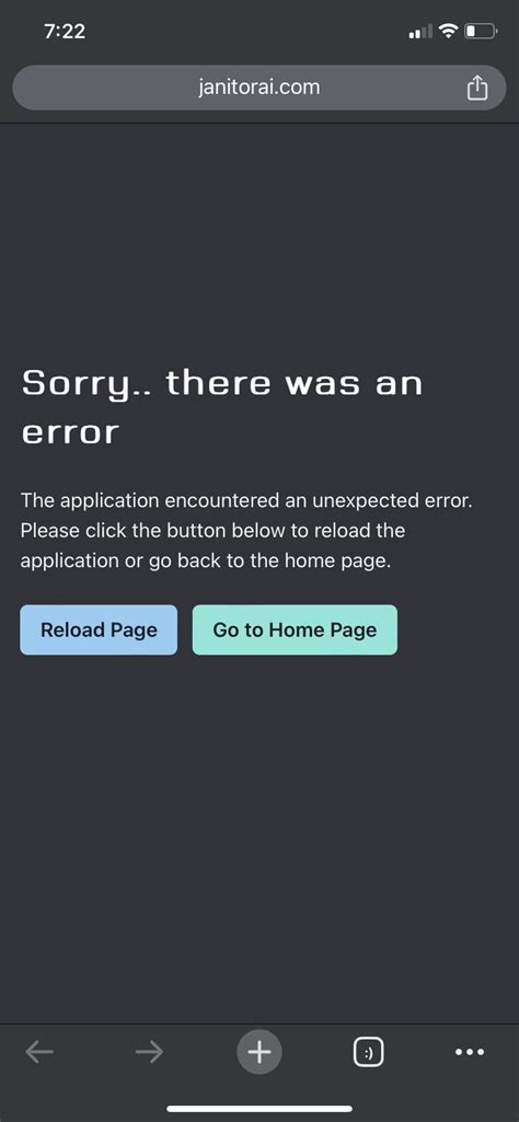 page reload error after every response r janitorai official
