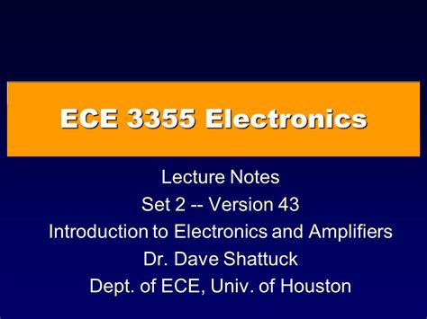 Linear Integrated Circuits Lecture Notes For Ece