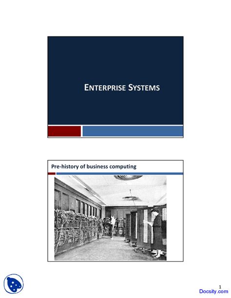 enterprise systems buisness management lecture slides docsity
