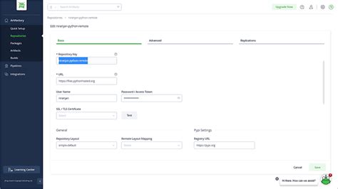 create generic python and docker package repositories with jfrog