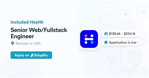 senior web fullstack engineer included health simplify jobs