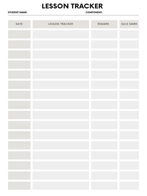 Lesson Tracker Pdf