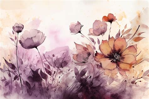 Premium Ai Image Monochromatic Flowers Background Generate Ai