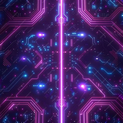Premium Photo Neon Lights Computer Circuit Board Background