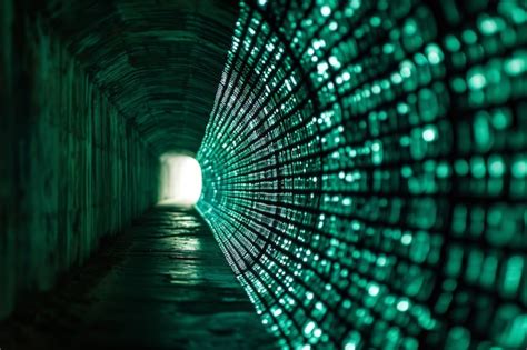 Premium Photo Infinite Tunnel Of Binary Code Representing Matrix Ai Garneted