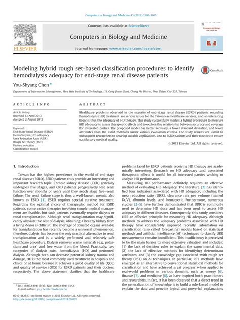 pdf modeling hybrid rough set based classification procedures to