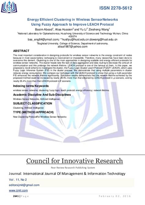 Pdf Energy Efficient Clustering In Wireless Sensornetworks Using
