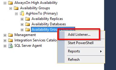 SQL Server Always On Listeners