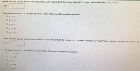 solved what function do you know from calculus is such that