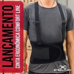 Cinta Ergonômica Preta Com Elástico Comfort Line Steelflex Epis Online