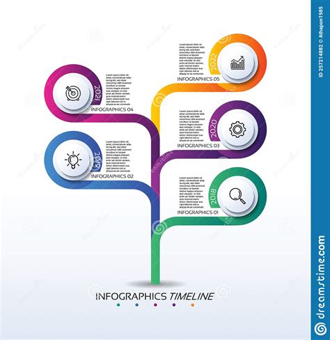 Timeline Infographic Business Template Colorful Gradient Stock Vector Illustration Of