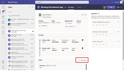 Recruitment App Sample Using Apps In Meetings Code Samples Microsoft Learn