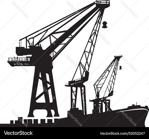 Wharfside Container Terminal Logo Port Crane Icon Vector Image