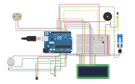 Circuit Design Pendeteksi Asap Dan Api Tinkercad