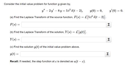 Solved Consider The Initial Value Problem For Function Y Chegg