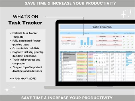 Task Tracker Spreadsheet To Do List Spreadsheet Productivity Planner List Checklist Task
