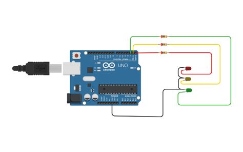 circuit design traffic light simulation tinkercad