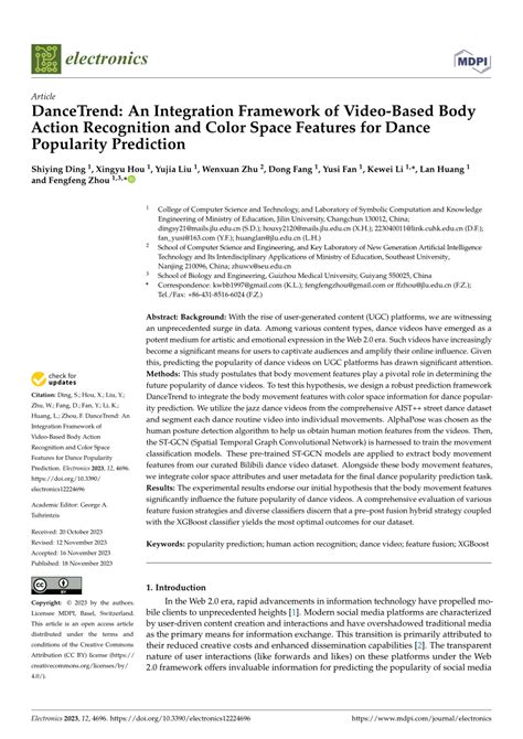 Pdf Dancetrend An Integration Framework Of Video Based Body Action Recognition And Color