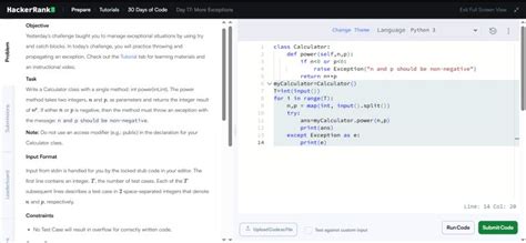 30daysofcode hackerrank python problemsolving exceptionhandling