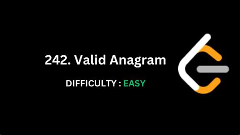 Valid Anagram Leetcode 242 Tamil Youtube