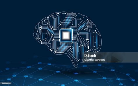 Konzept Des Thinkingbackground Mit Gehirn Cpu Geist Serie Technologie Symbole Thema Der