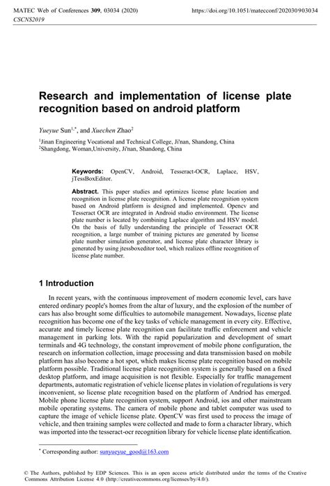 Pdf Research And Implementation Of License Plate Recognition Based On