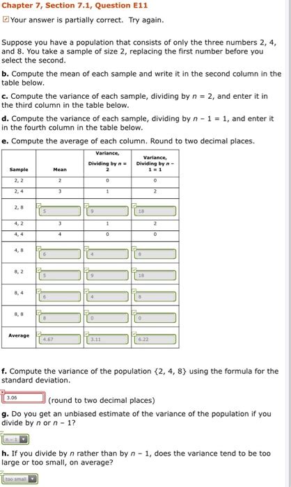 solved chapter 7 section 7 1 question e11 your answer is
