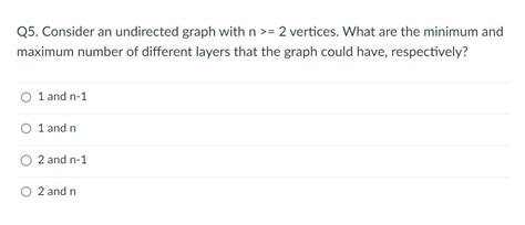 Solved Q5 Consider An Undirected Graph With N2 Vertices