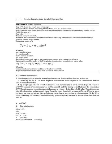 Ieee Intrusion Detection Model Using Self Organizing Map Pdf