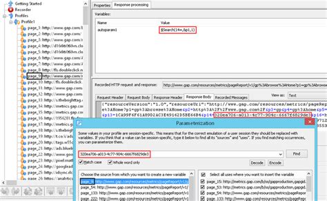 one click parameterization of user profiles