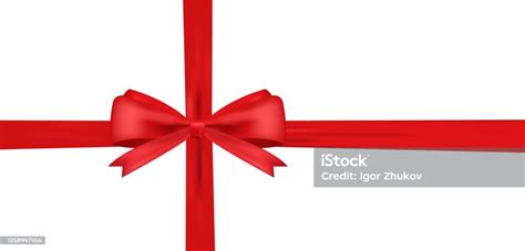 장식 선물 인사 휴일에 대한 수평 및 수직 리본 빛나는 사틴과 현실적인 붉은 활 흰색 배경에 격리된 스톡 벡터 그림입니다 3차원 형태에 대한 스톡 벡터 아트 및 기타 이미지