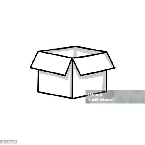 골판지 소포 스케치 낙서 벡터 라인 아이콘 편집 가능한 획입니다 Icon은 웹 디자인 모바일 앱 Ui Ux 및 Gui 디자인에 적합합니다 개념에 대한 스톡 벡터 아트 및