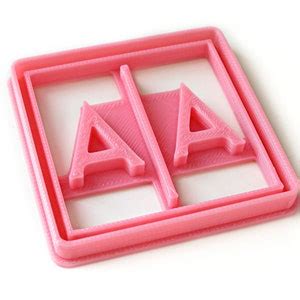 2 Letters Monogram Custom Cookie Cutter Fondant Cutterembosser 3d