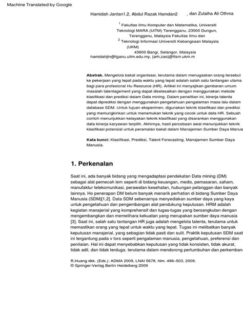 Classification Techniques For Talent Forecasting In Human Resources