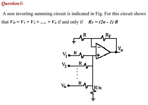 solved a non inverting summing circuit is indicated in fig