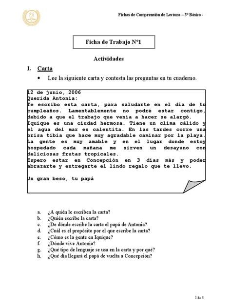 Fichas Comprensión Lectora 3° Básico | PDF