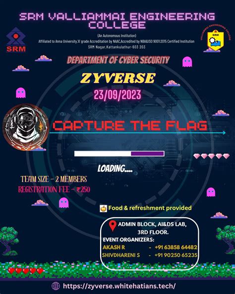 Ctf Capturetheflag Cybersecurity Hacker Srmvec Zyverse Whitehatians Whitehatians