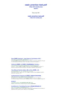 Cadc Practice Test Fill Online Printable Fillable Blank PdfFiller