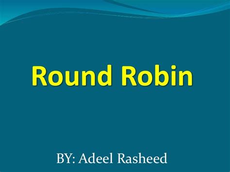round robin scheduling algorithm