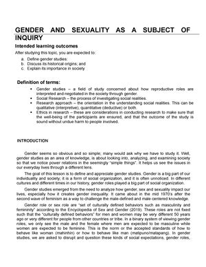 Biomedical Perspecive In Gender And Sexuality BIOMEDICAL PERSPECTIVE IN GENDER AND SEXUALITY